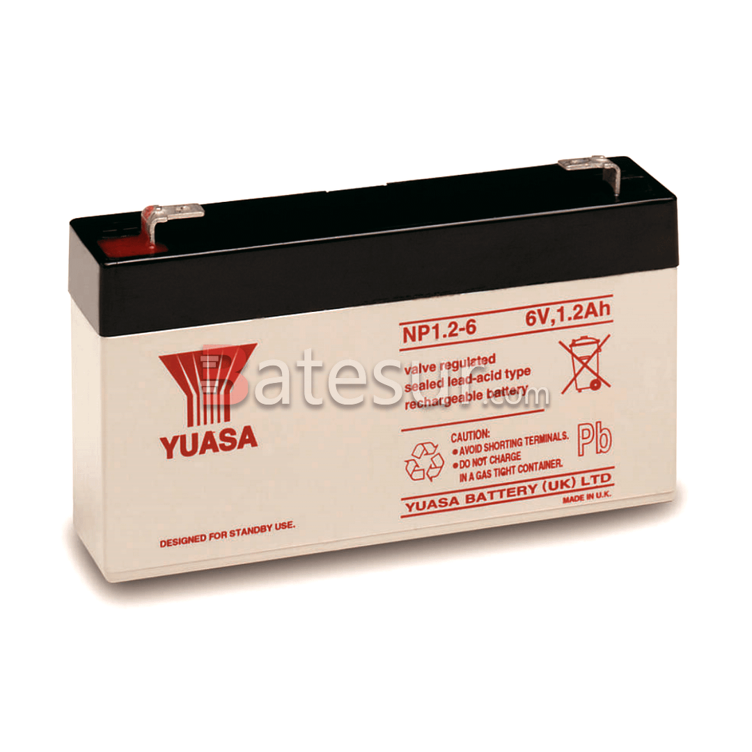 YUASA NP1.2-6 - Batería AGM - 6V 1.2Ah - F1 | Batesur.com