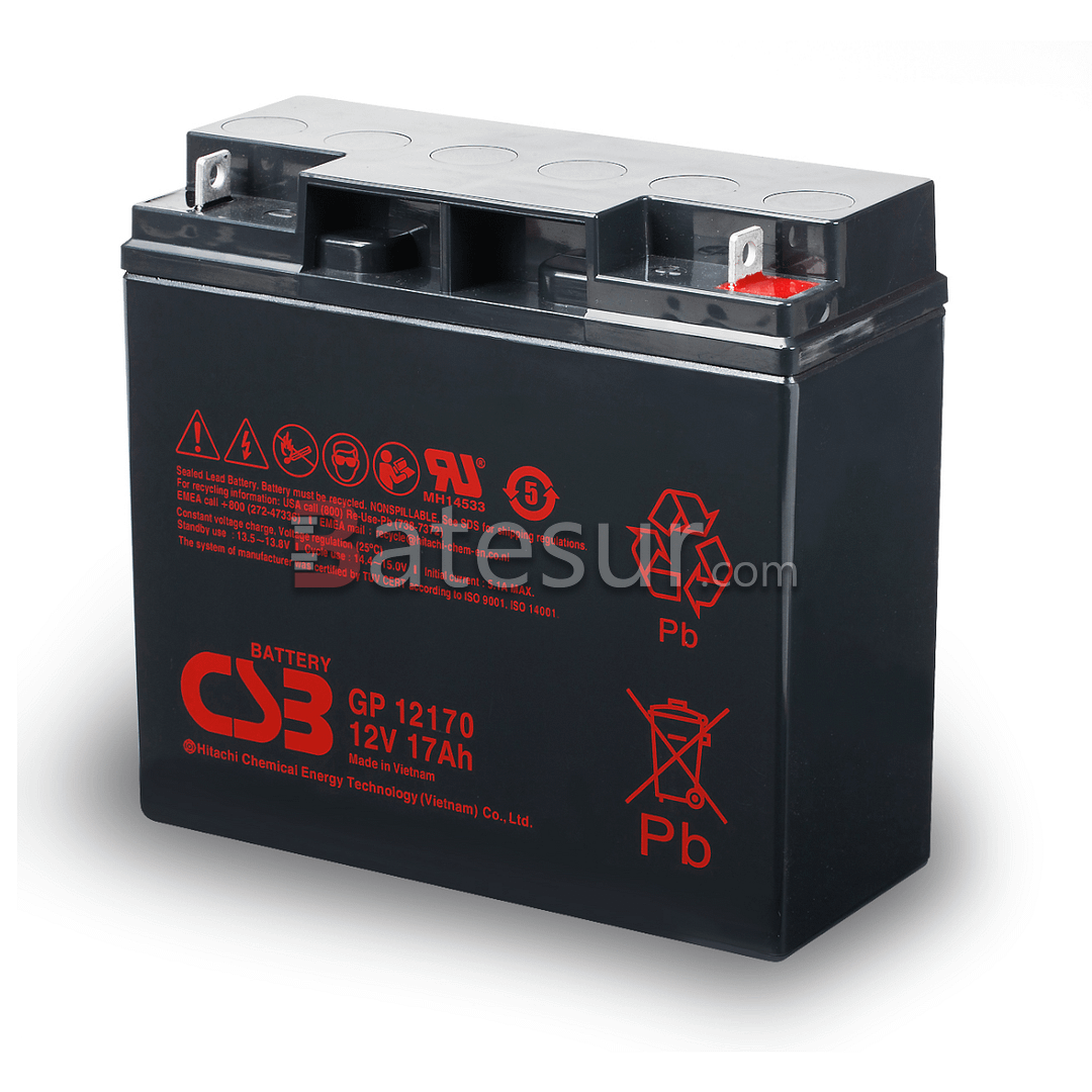 CSB GP12170 - Batería AGM - 12V 17Ah - F2 | Batesur.com