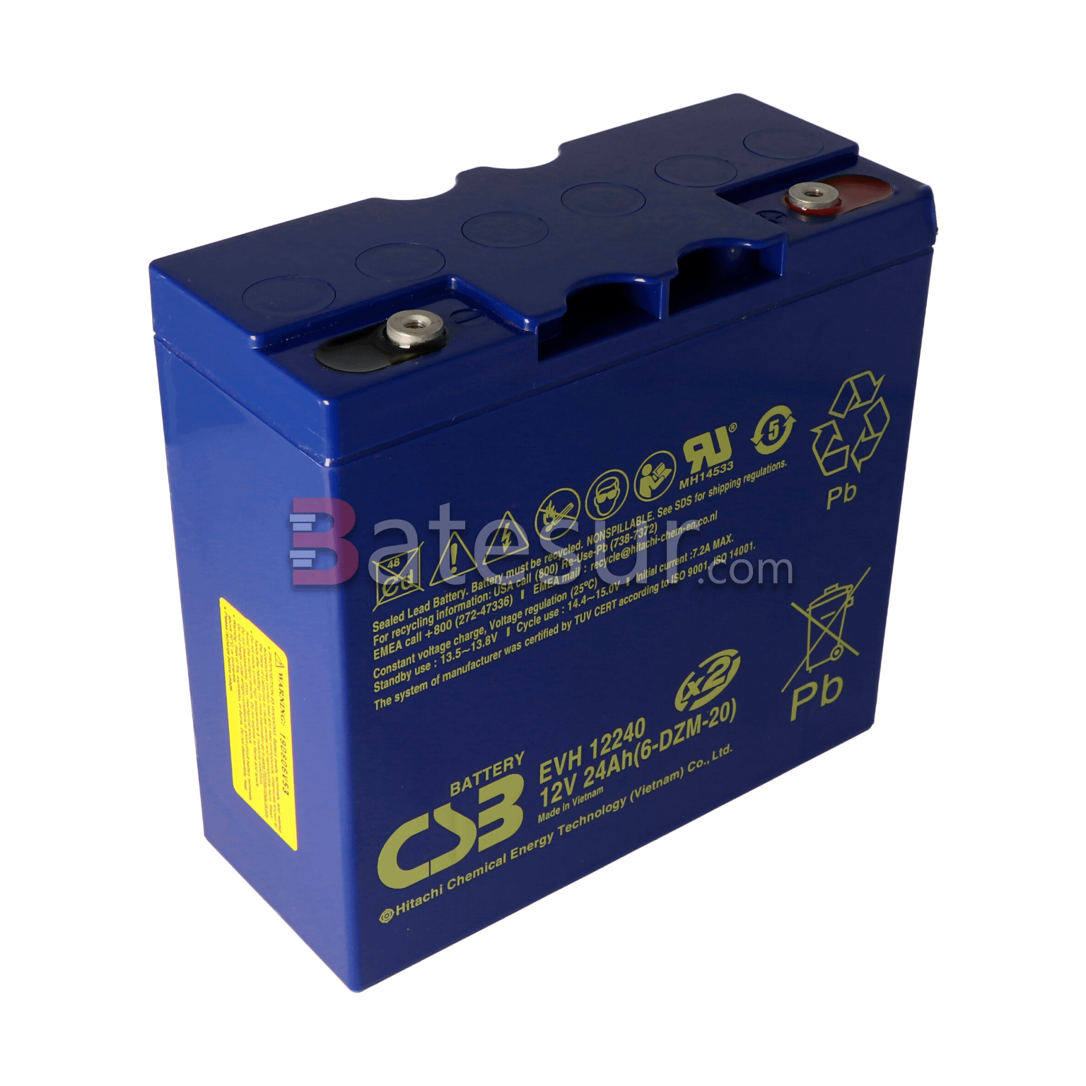 CSB EVH12240 X2 - Batería AGM - 12V 24Ah - M5 (F) | Batesur.com