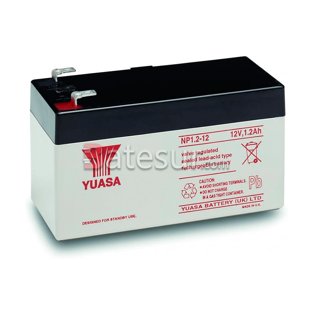 YUASA NP1.2-12 Batería AGM YUASA NP1.2-12 - 12V 1.2Ah - F1 | Batesur.com