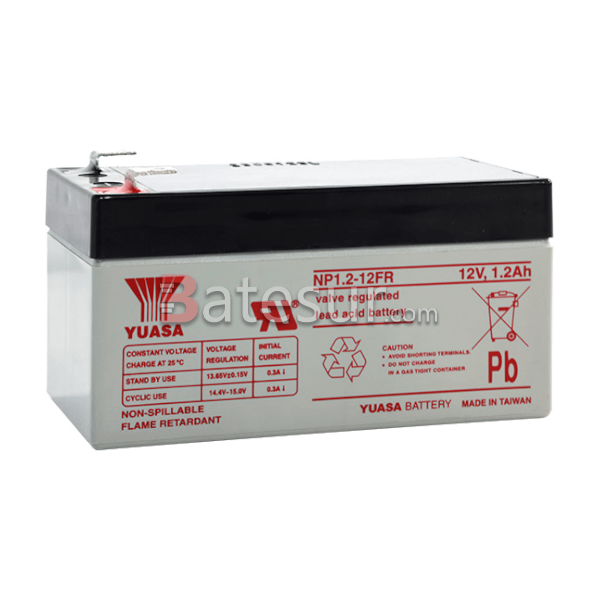 YUASA NP1.2-12FR - Batería AGM - 12V 1.2Ah - F1 | Batesur.com