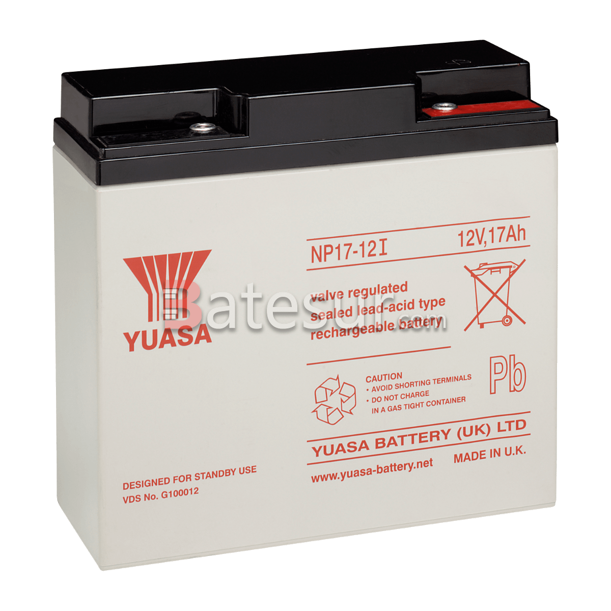 YUASA NP17-12I - Batería AGM - 12V 17Ah - M5 (F) | Batesur.com