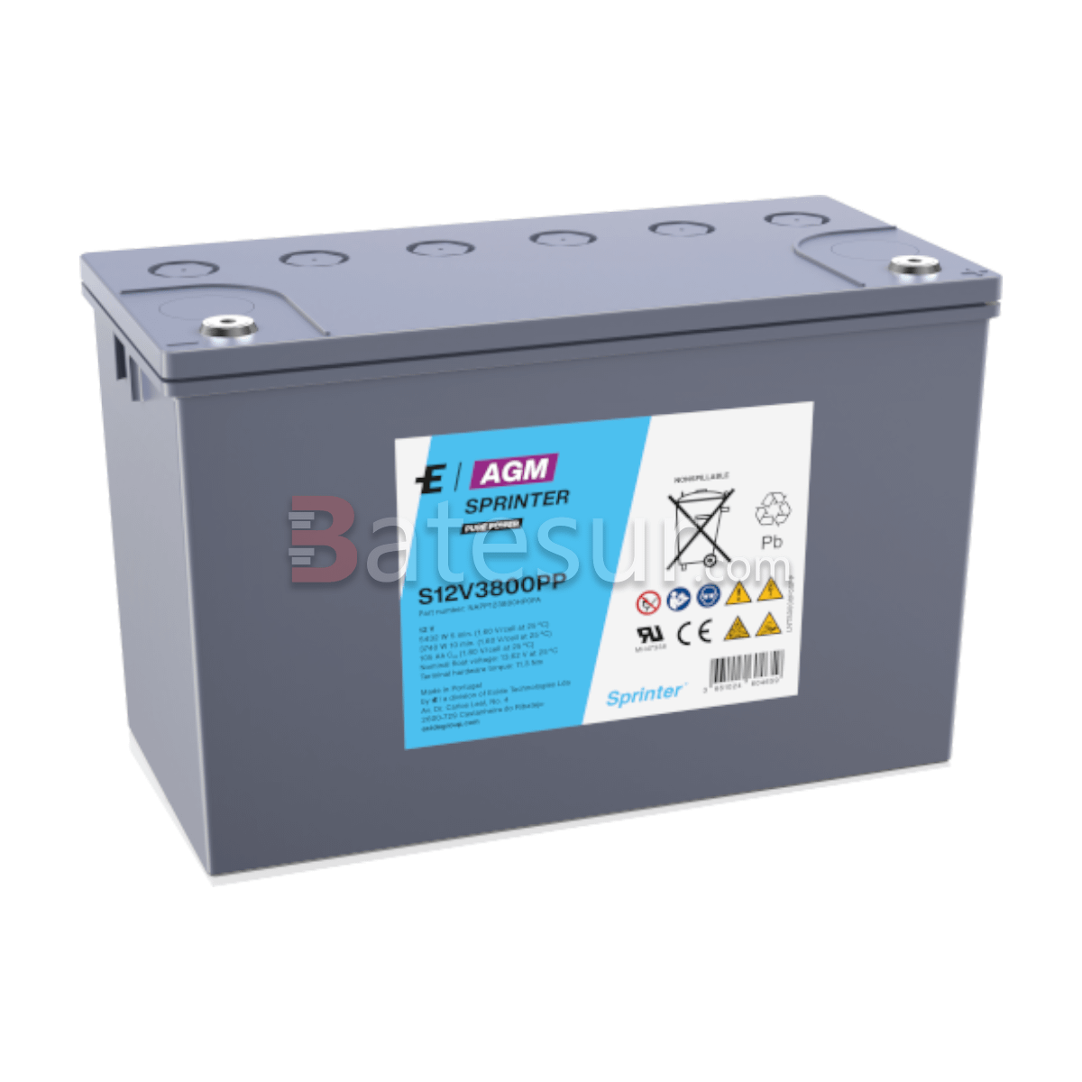 S12V3800PP Batería Exide Sprinter® Pure Power - 12V - 112Ah | Batesur.com